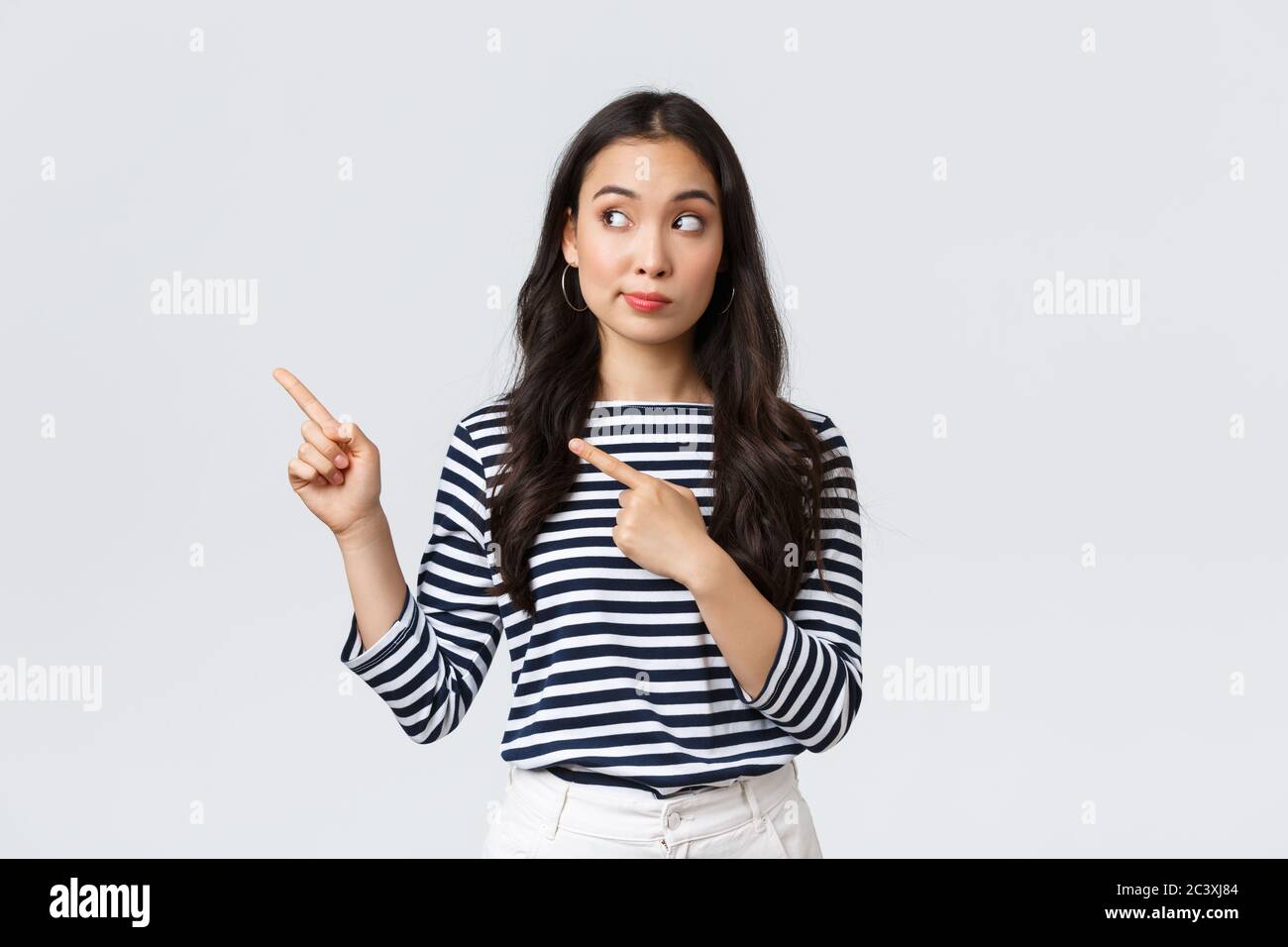 Lifestyle, beauty and fashion, people emotions concept. Curious and ...