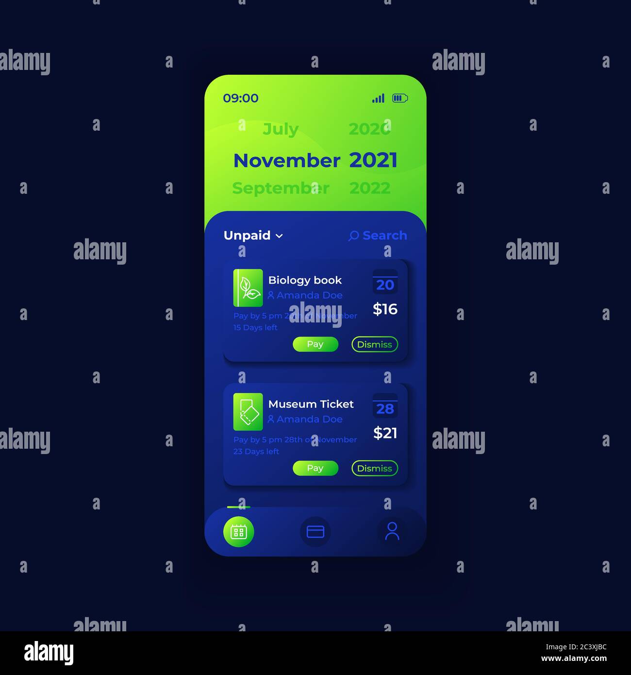 Tuition fees management app smartphone interface vector template Stock ...