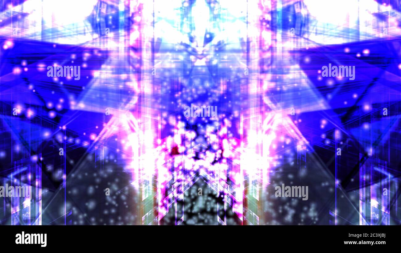 Abstract Digital Data Particles Rising in Purple Cyberspace - Abstract ...