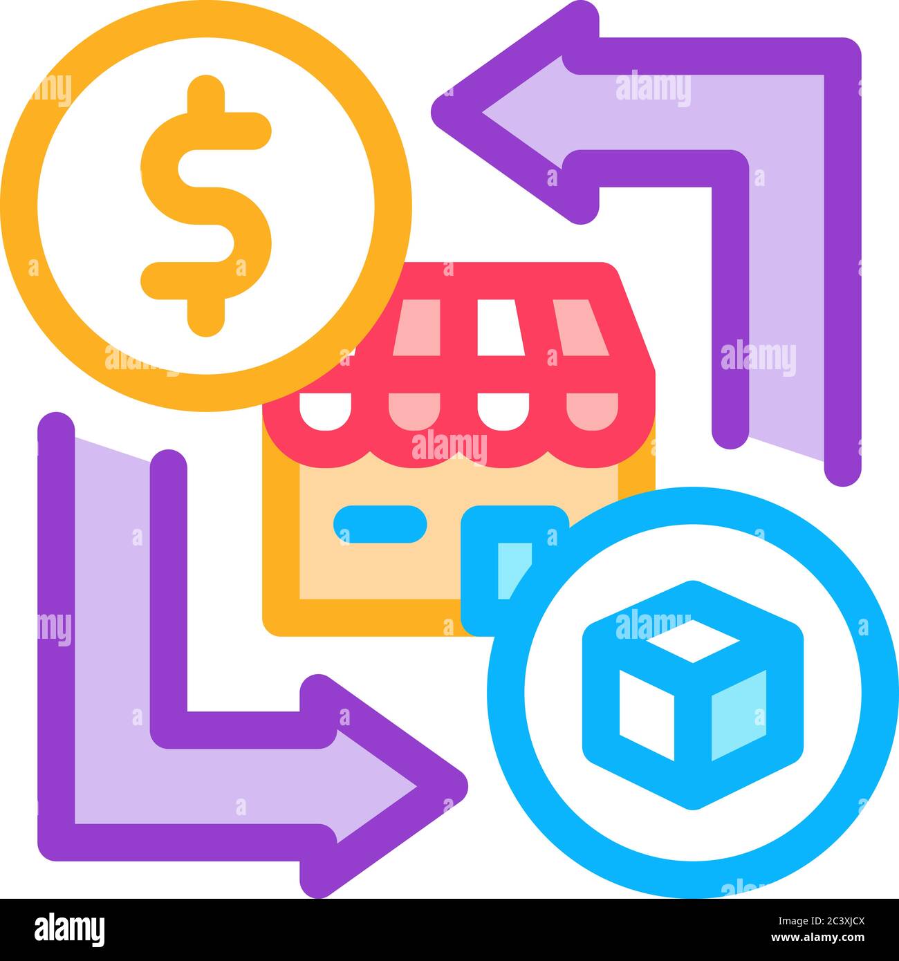 franchise business money icon vector outline illustration Stock Vector ...