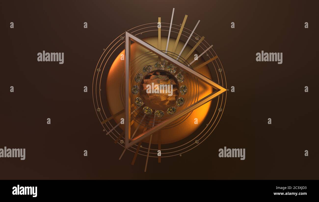 Abstract Floating Kinetic Metal Alien Technology Artifact Relic Art - Abstract Background ...