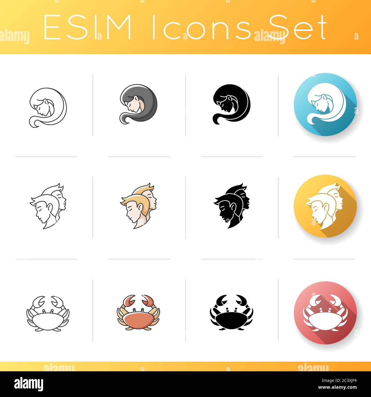 Astrological signs icons set Stock Vector Image & Art - Alamy