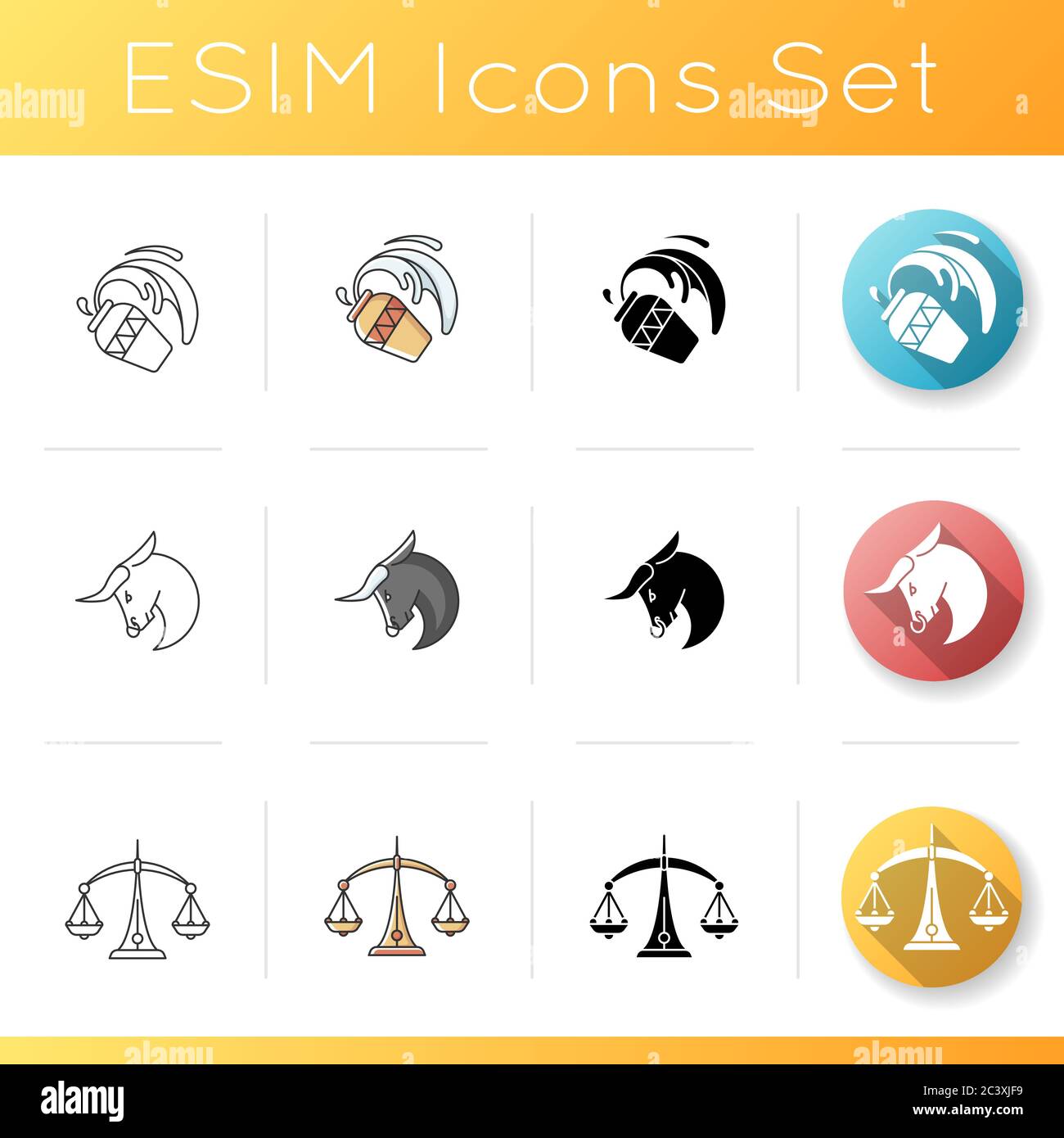 Birth signs icons set Stock Vector Image & Art - Alamy