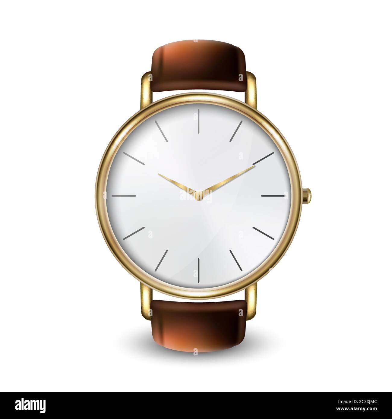 3d Vector Realistic Golden Classic Vintage Unisex Wrist Watch Icon ...