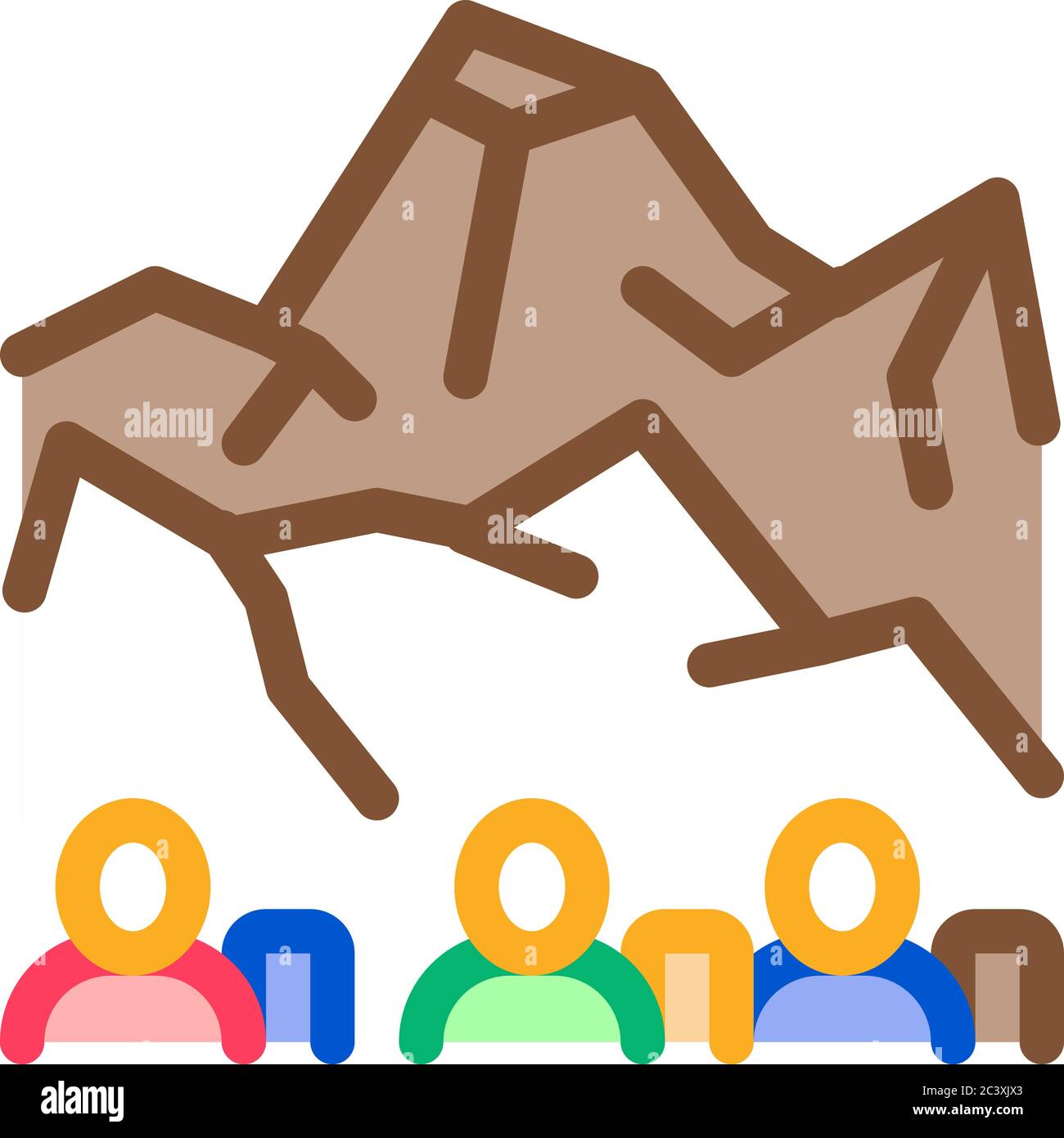 people rocky mountain icon vector outline illustration Stock Vector ...