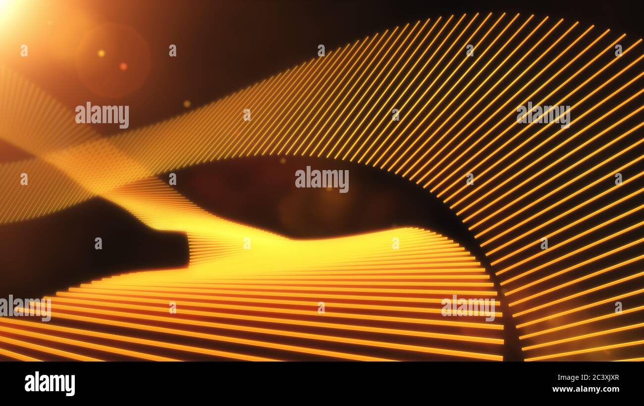 Abstract Moving Orange Line Pathway Crossing Waving Back and Forth ...