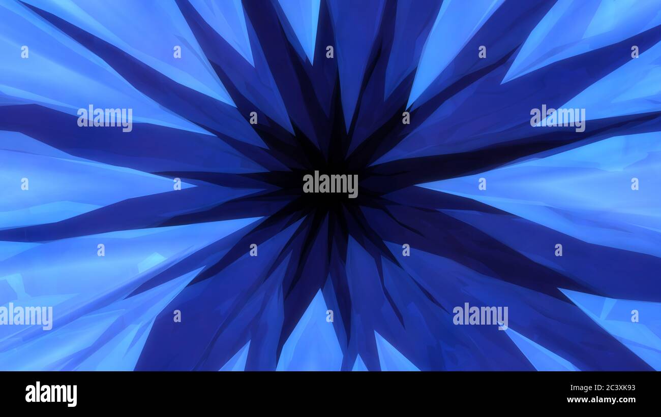 Abstract Reflective Shiny Crystal Tunnel Cave of Jagged Spikes ...