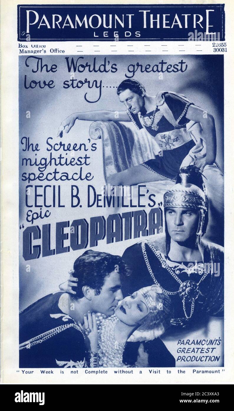 WARREN WILLIAM as Julius Caesar HENRY WILCOXON as Marc Antony and CLAUDETTE COLBERT as CLEOPATRA ...