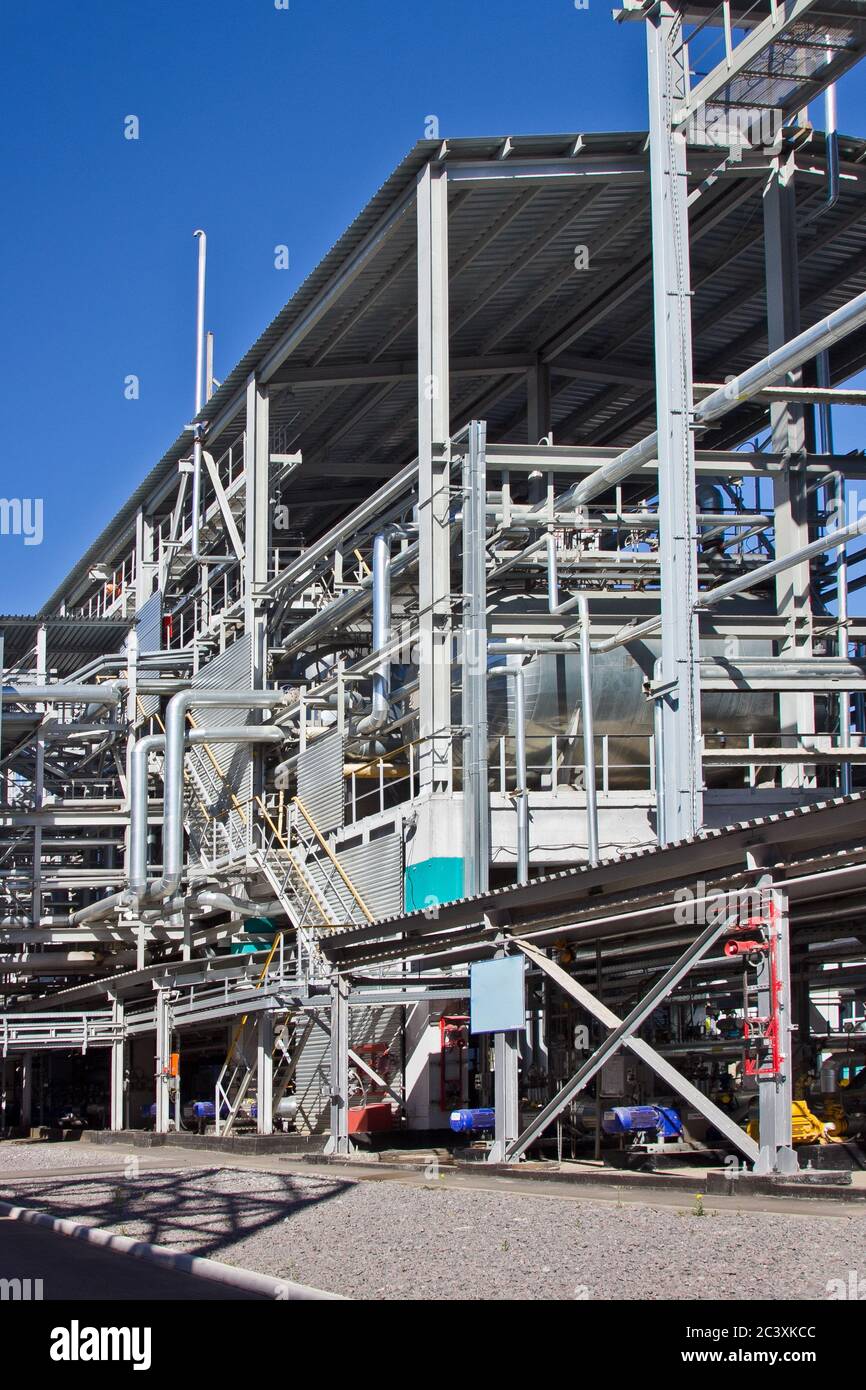 Chemical polymer factory. Production line of thermoplastic Stock Photo ...