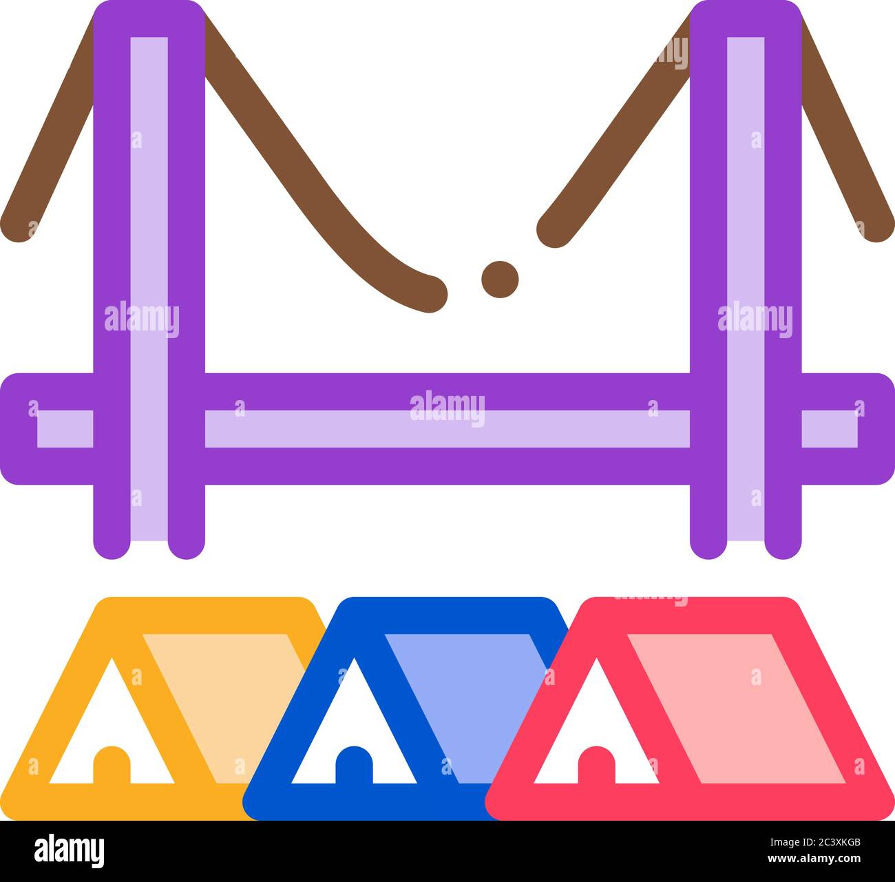 homeless tents under bridge icon vector outline illustration Stock ...