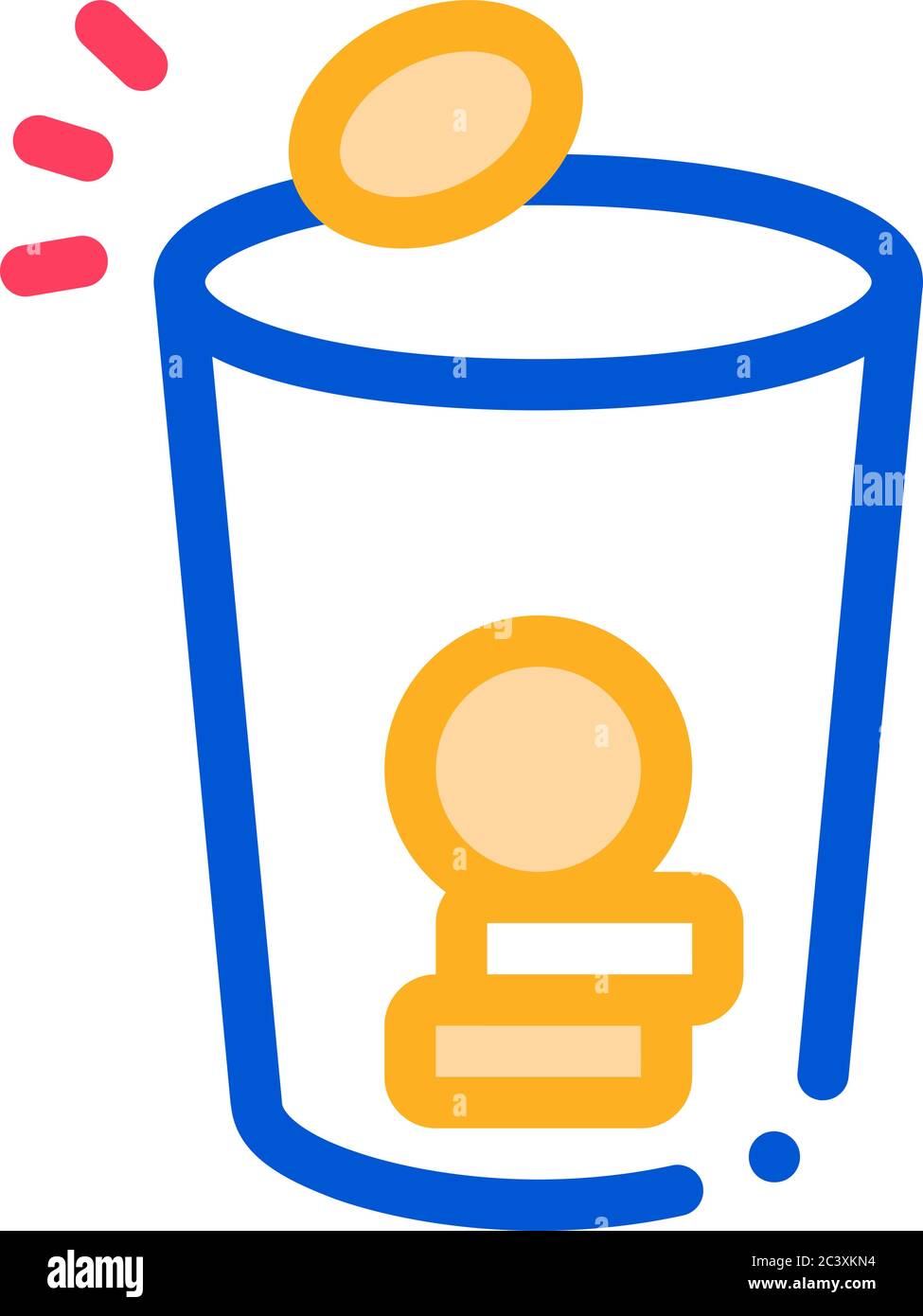 coins in cup icon vector outline illustration Stock Vector Image & Art ...