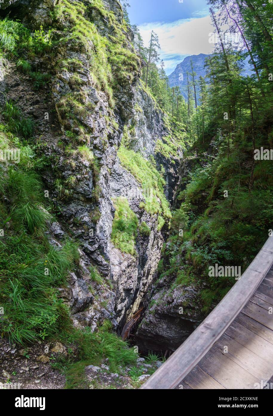 Hike through the Vorderkaser Gorge near Lofer Austria Stock Photo - Alamy