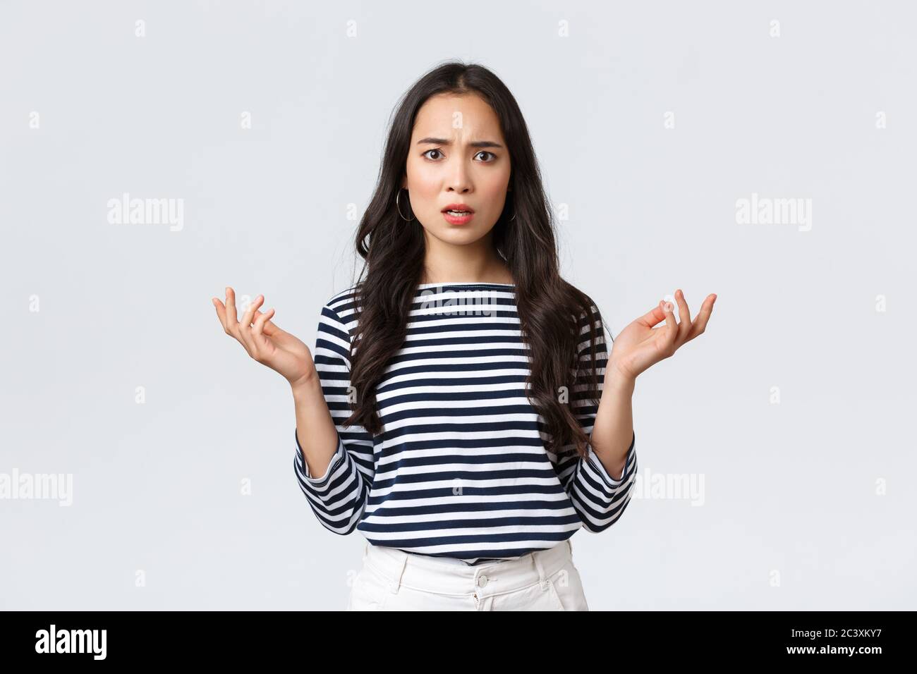 Lifestyle, people emotions and casual concept. Confused disappointed ...