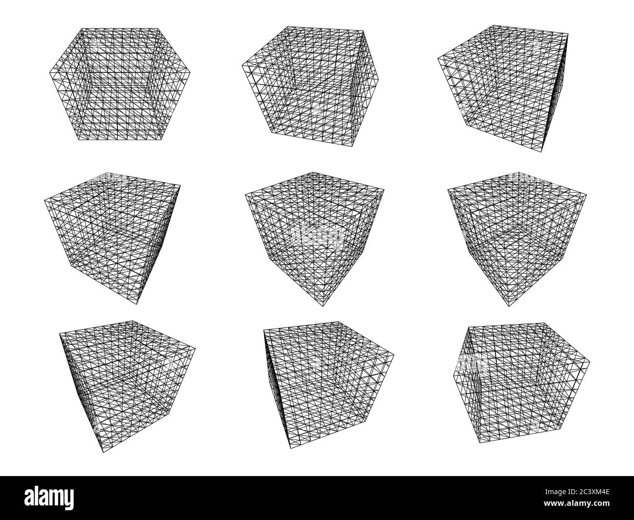Collection Of Nine Rectangular Design Elements In Shape Of Cube Stock Vector Image And Art Alamy