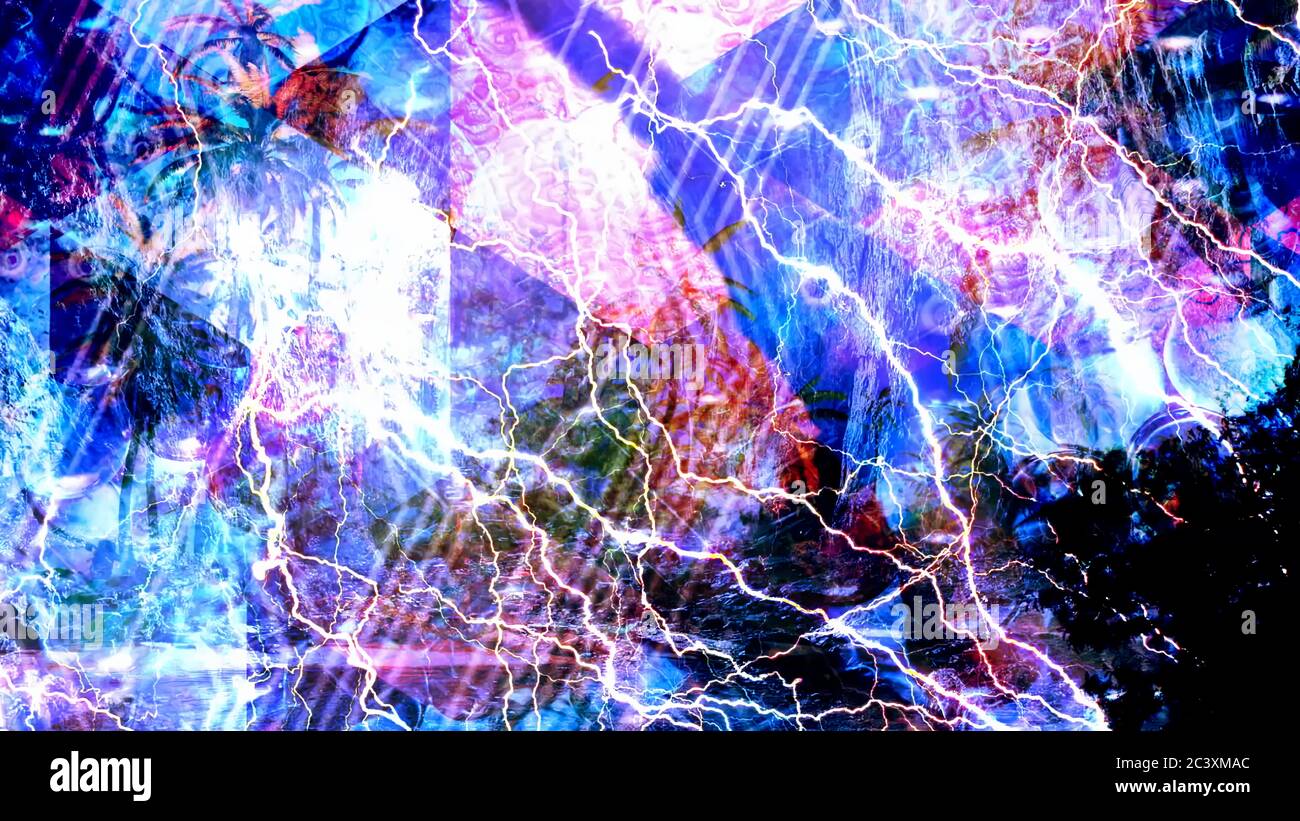 Blue Electric Field with Rising Geometric Patterns - Abstract ...