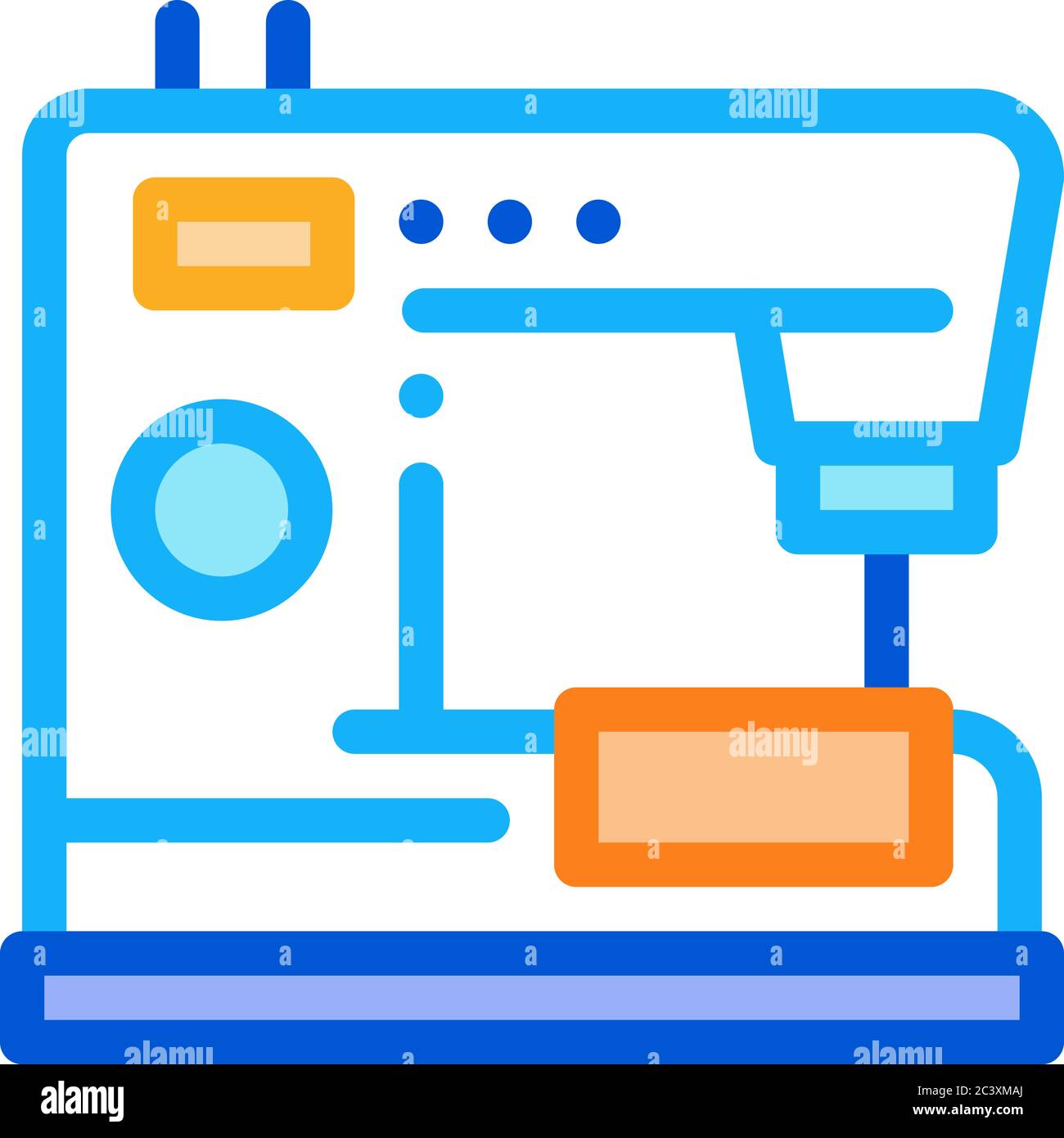 sewing machine icon vector outline illustration Stock Vector Image ...