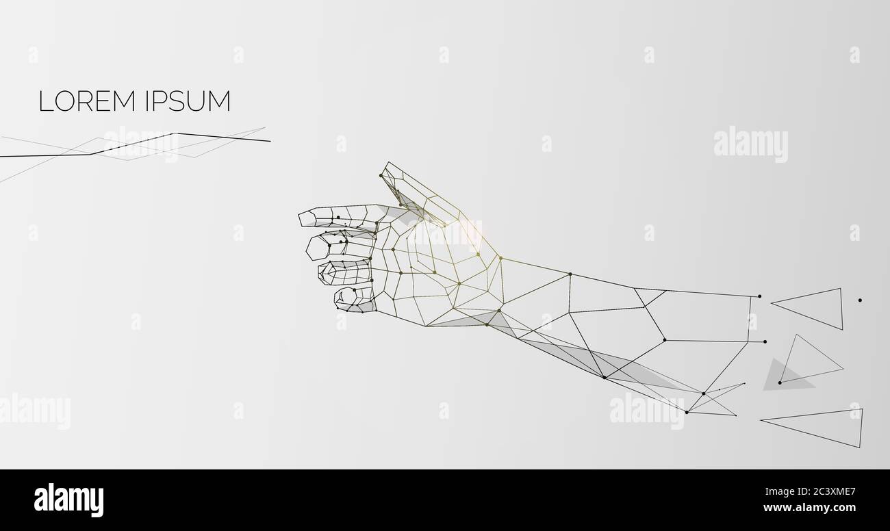 Illustration of human hand over grey background Stock Vector Image ...