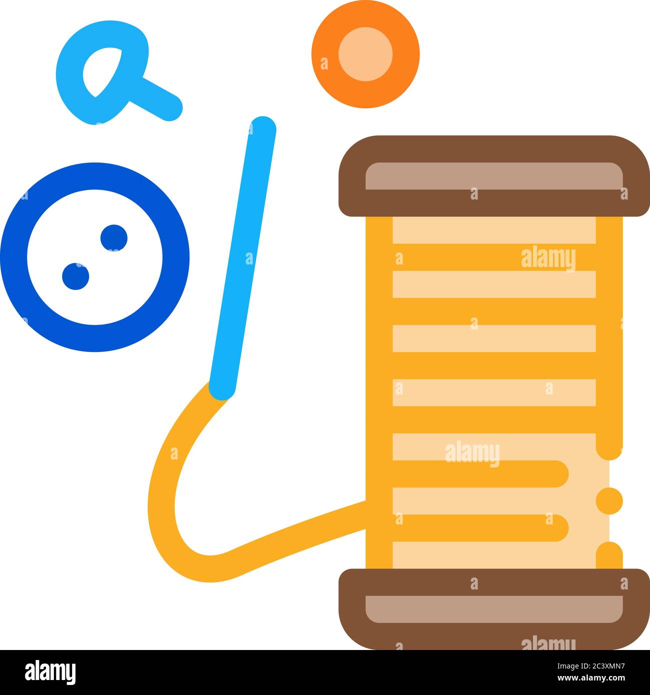 thread needle button icon vector outline illustration Stock Vector ...