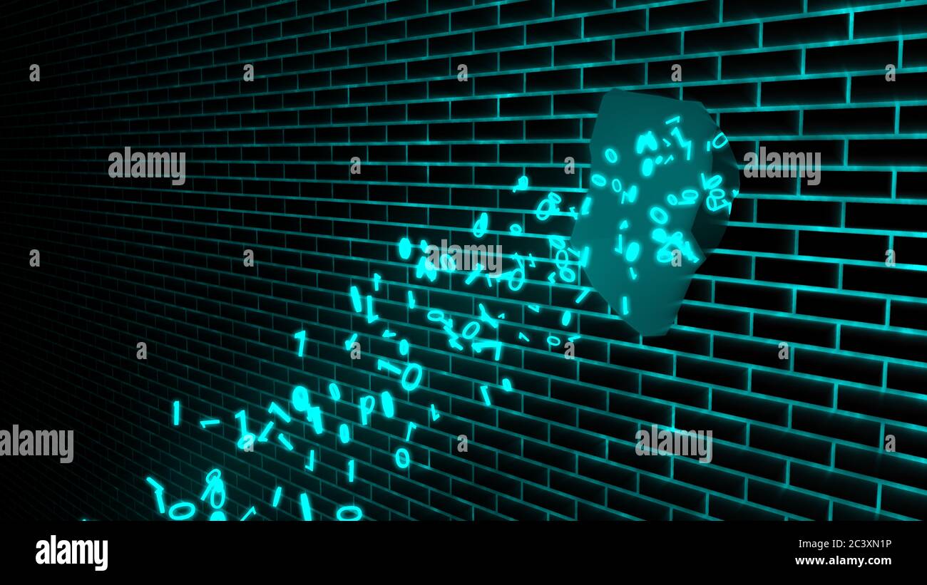 Data Breach Leak Security Concept With Binary Information Flowing Abstract Background Texture
