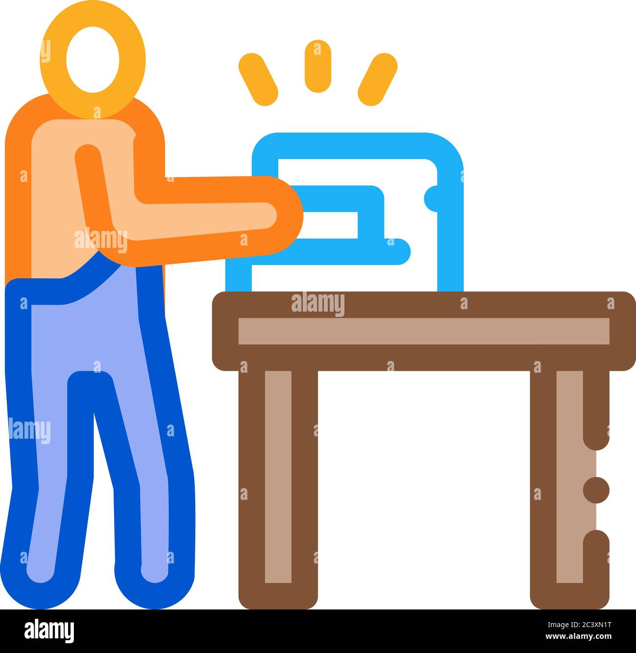 leatherworker sewing machine icon vector outline illustration Stock ...