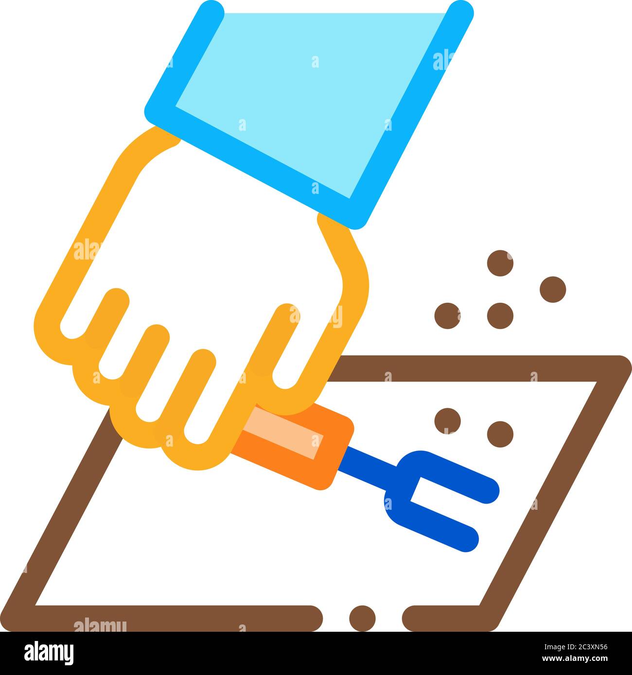 leatherworker make holes icon vector outline illustration Stock Vector ...
