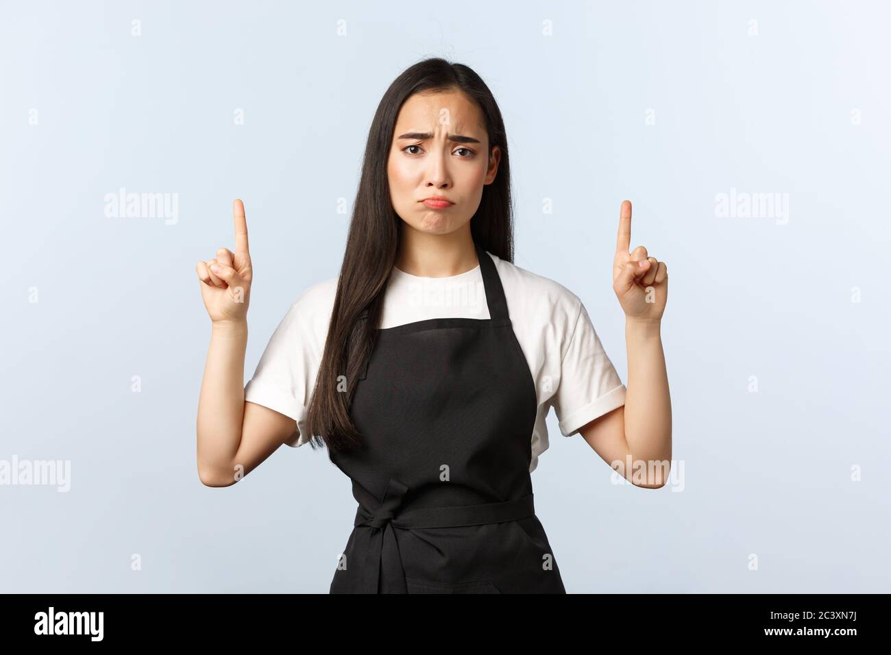 Coffee shop, small business and startup concept. Gloomy sad cute ...