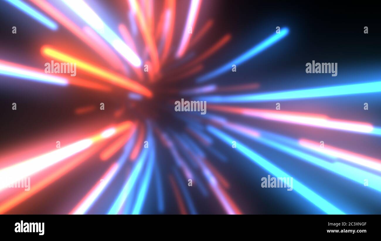 Flying in Futuristic Data Stream Technology Tunnel of Glowing Lines ... Flying in Futuristic Data Stream Technology Tunnel of Glowing Lines ...