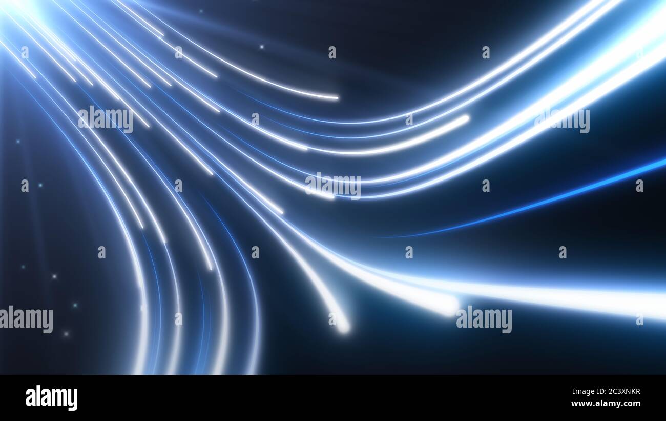 Futuristic Digital Data Stream Light Ray Beams Flow in Cyberspace - Abstract Background Texture ...