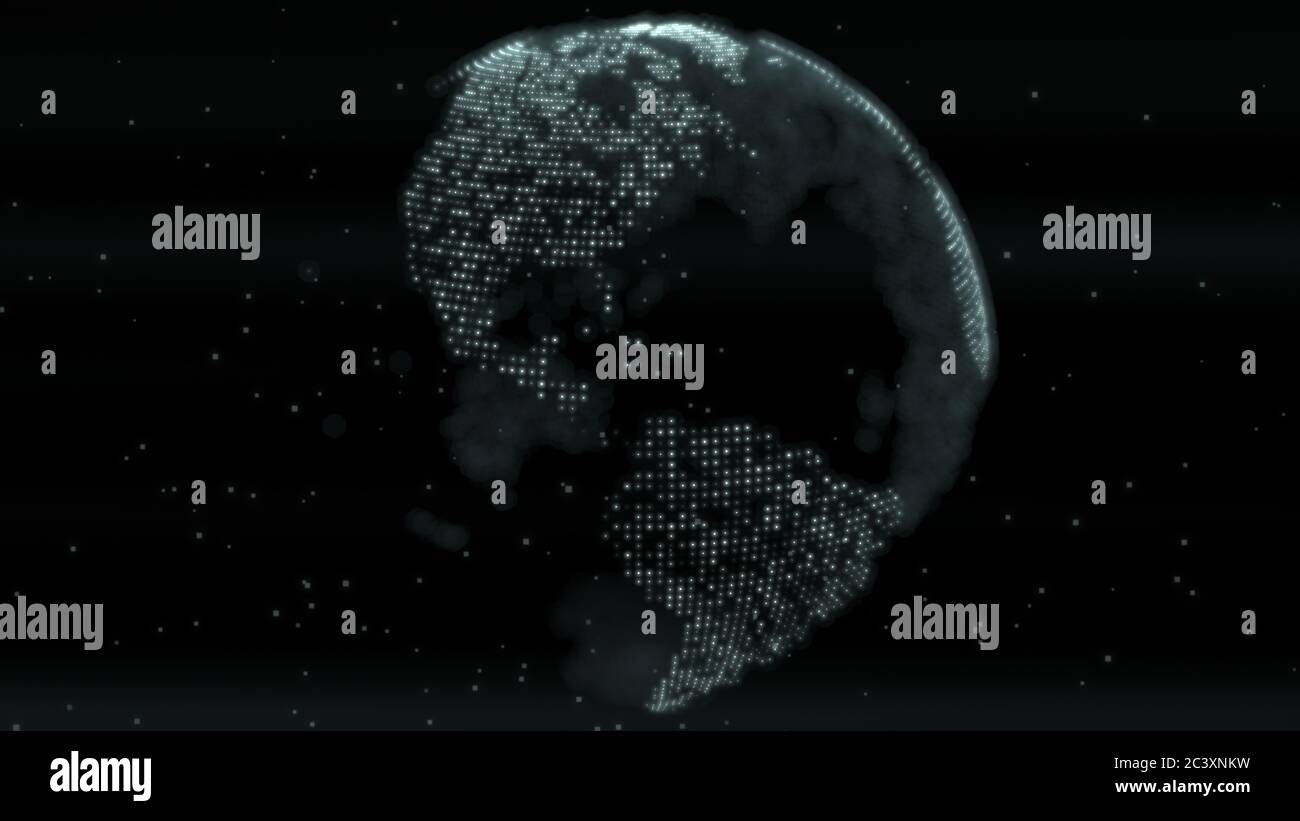 Futuristic Digital Earth Planetary Globe Grid Glowing Hologram ...