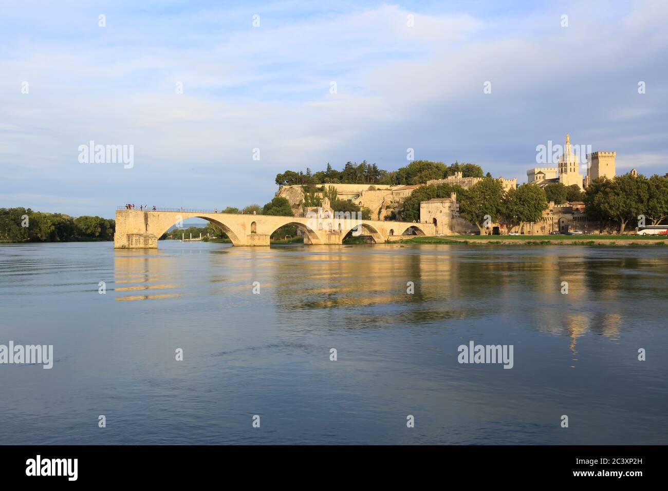 Avignon Bridge with Popes Palace, Pont Saint-Benezet, Provence, France ...