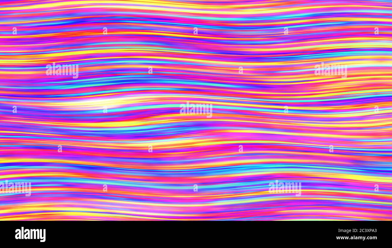 Iridescent Rainbow Light Stream Lines Curved Wave Gradient Flow ...