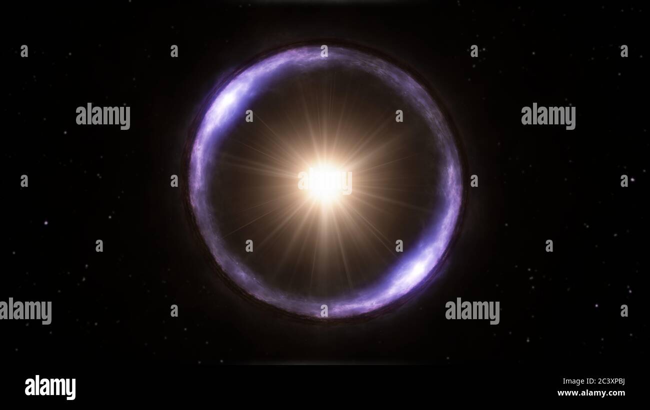 Light Bending Einstein Ring Star Physics Astronomy Concept in Space ...