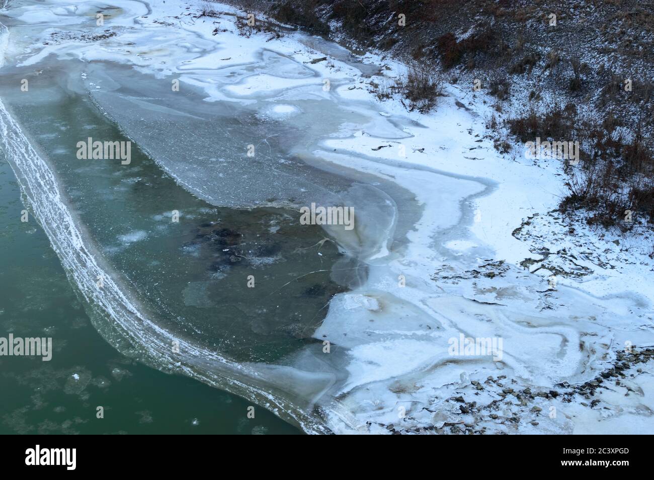 Frozen river sunset aerial view hi-res stock photography and images - Alamy