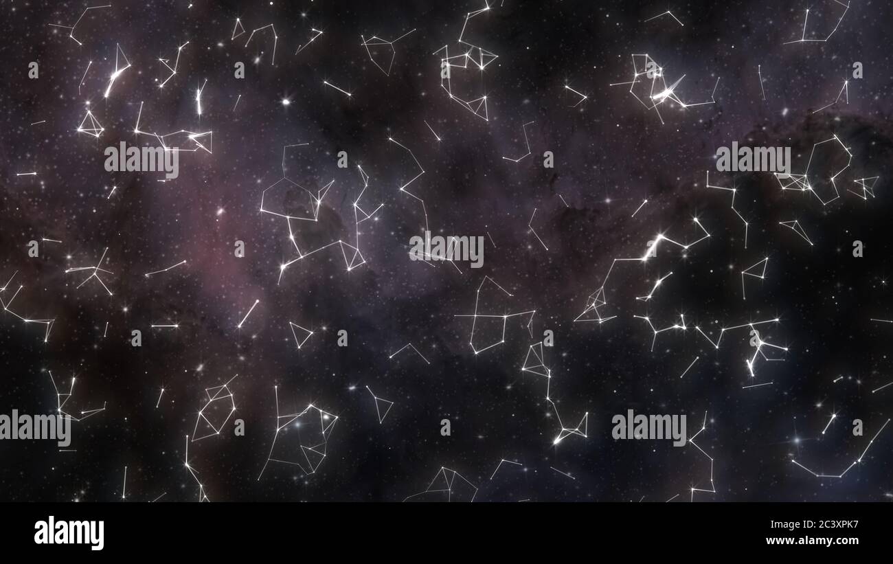 Night Sky Constellations and Twinkling Stars Astronomy Concept ...