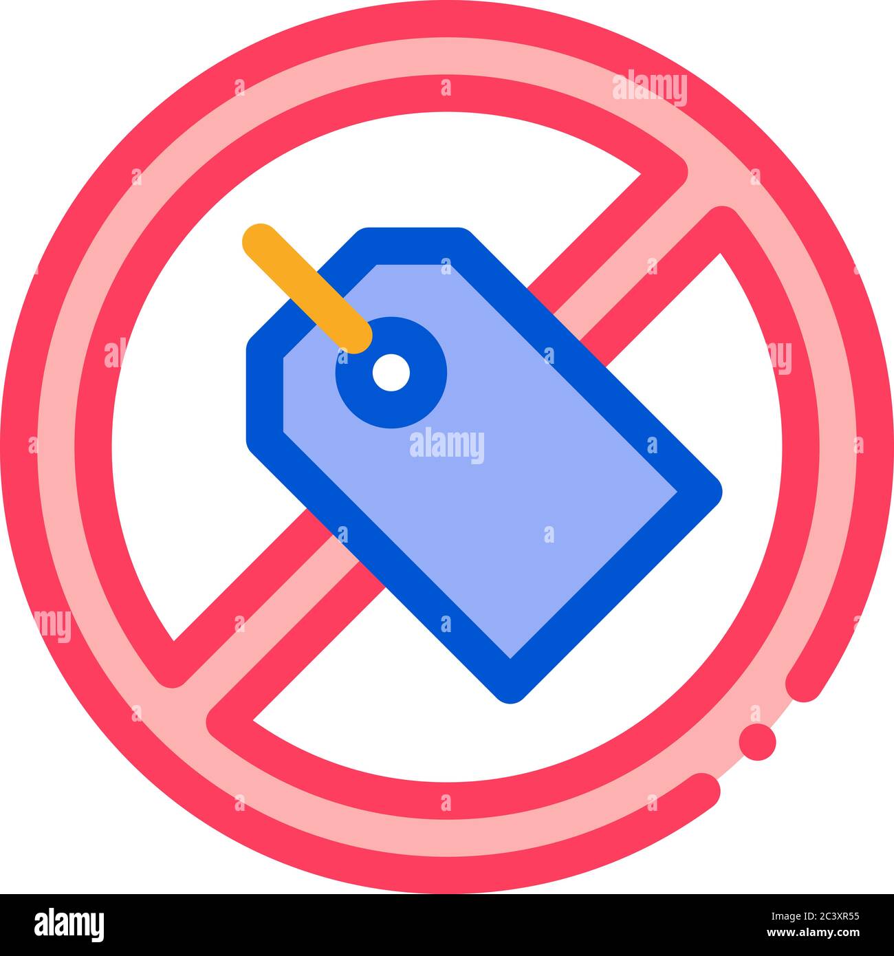 label crossed out mark icon vector outline illustration Stock Vector ...