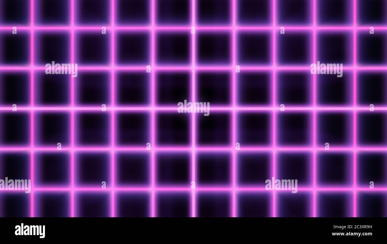 Retro 80s Glowing Pink Neon Grid Synthwave Net Lines Slowly Moving - Abstract Background Texture ...