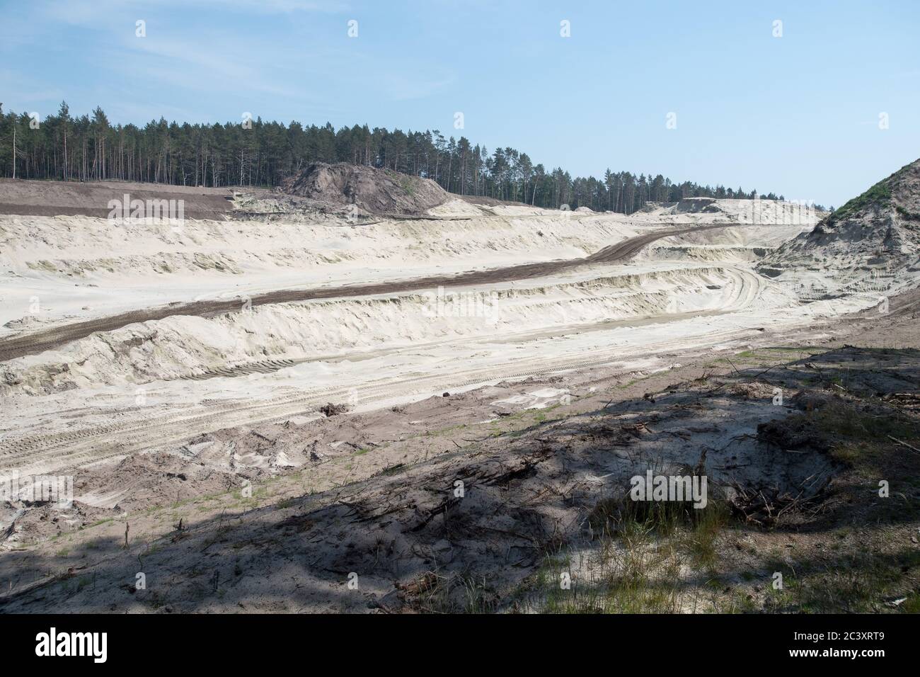 Construction site on the Vistula Spit canal which connect port of ...