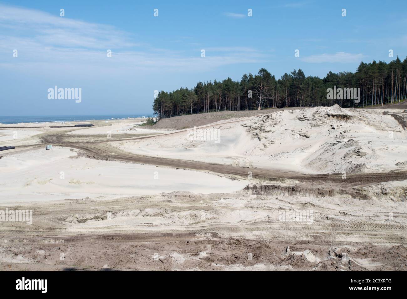 Construction site on the Vistula Spit canal which connect port of ...