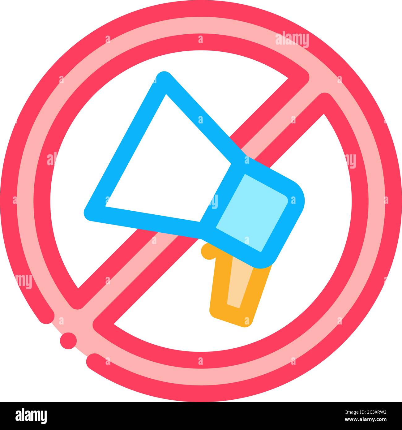 loudspeaker crossed out sign icon vector outline illustration Stock ...
