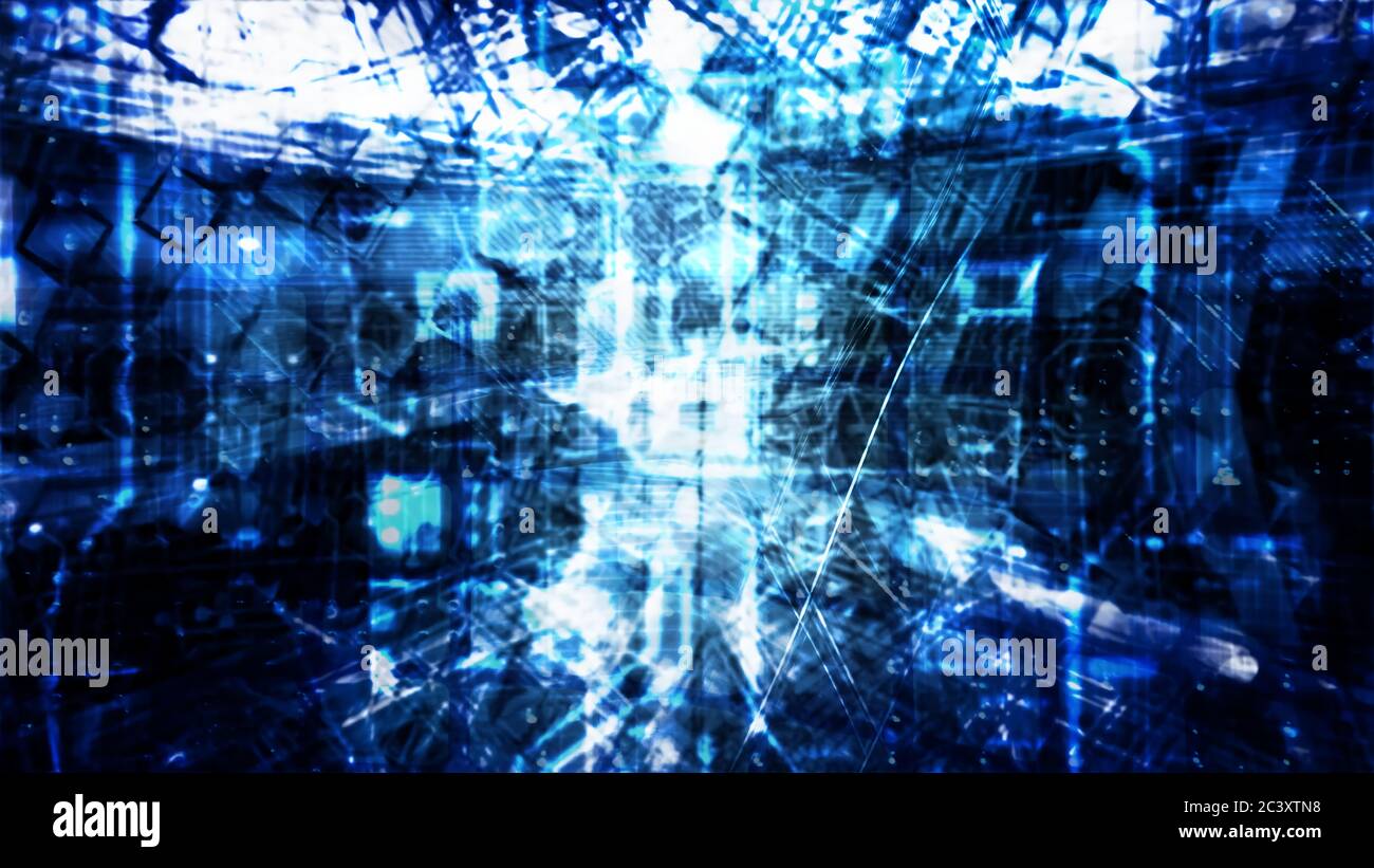 Digital X-Ray Colored Connected Data Stream Flowing - Abstract ...