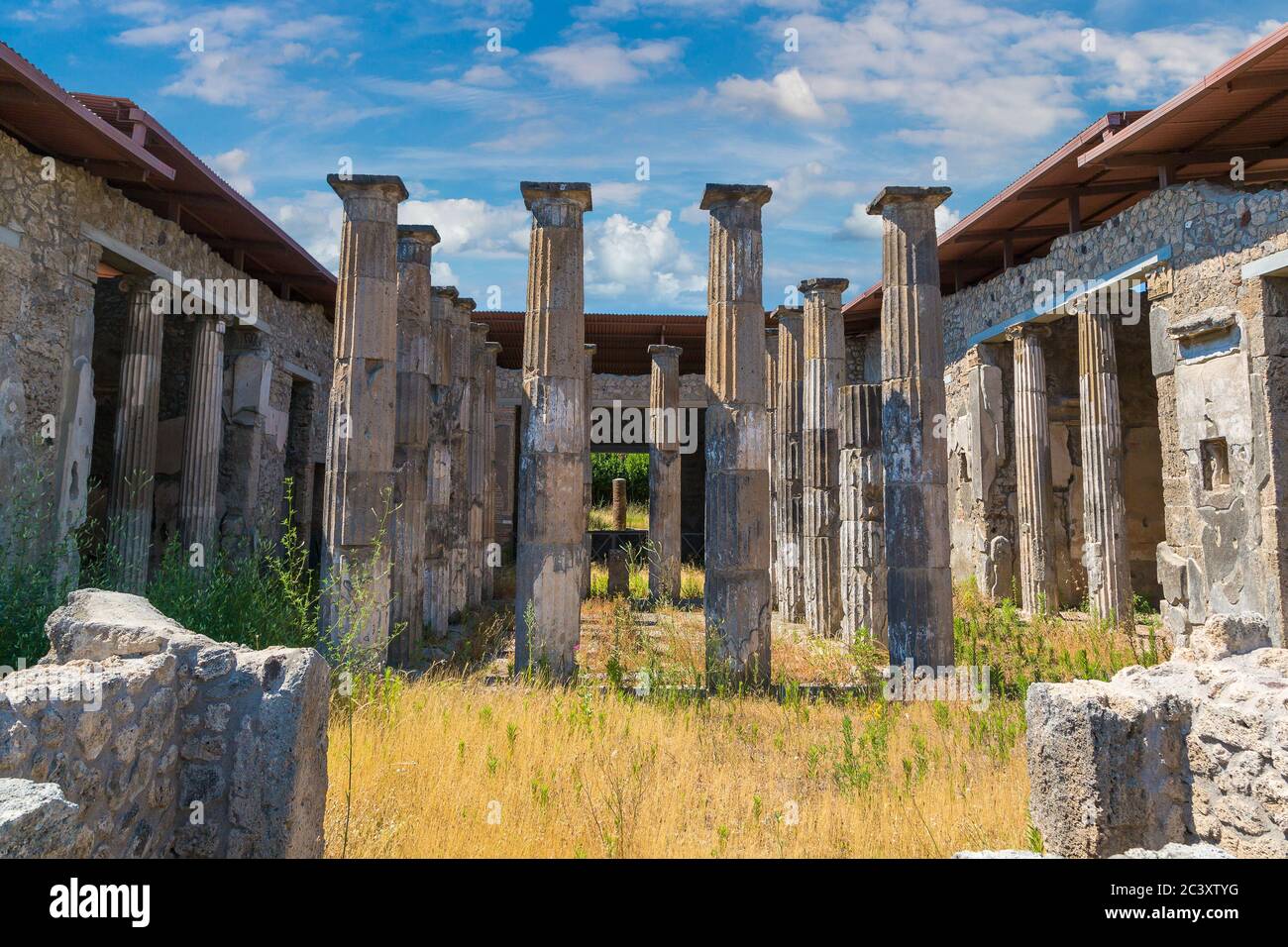 Pompeii city destroyed in 79BC by the eruption of volcano Vesuvius ...