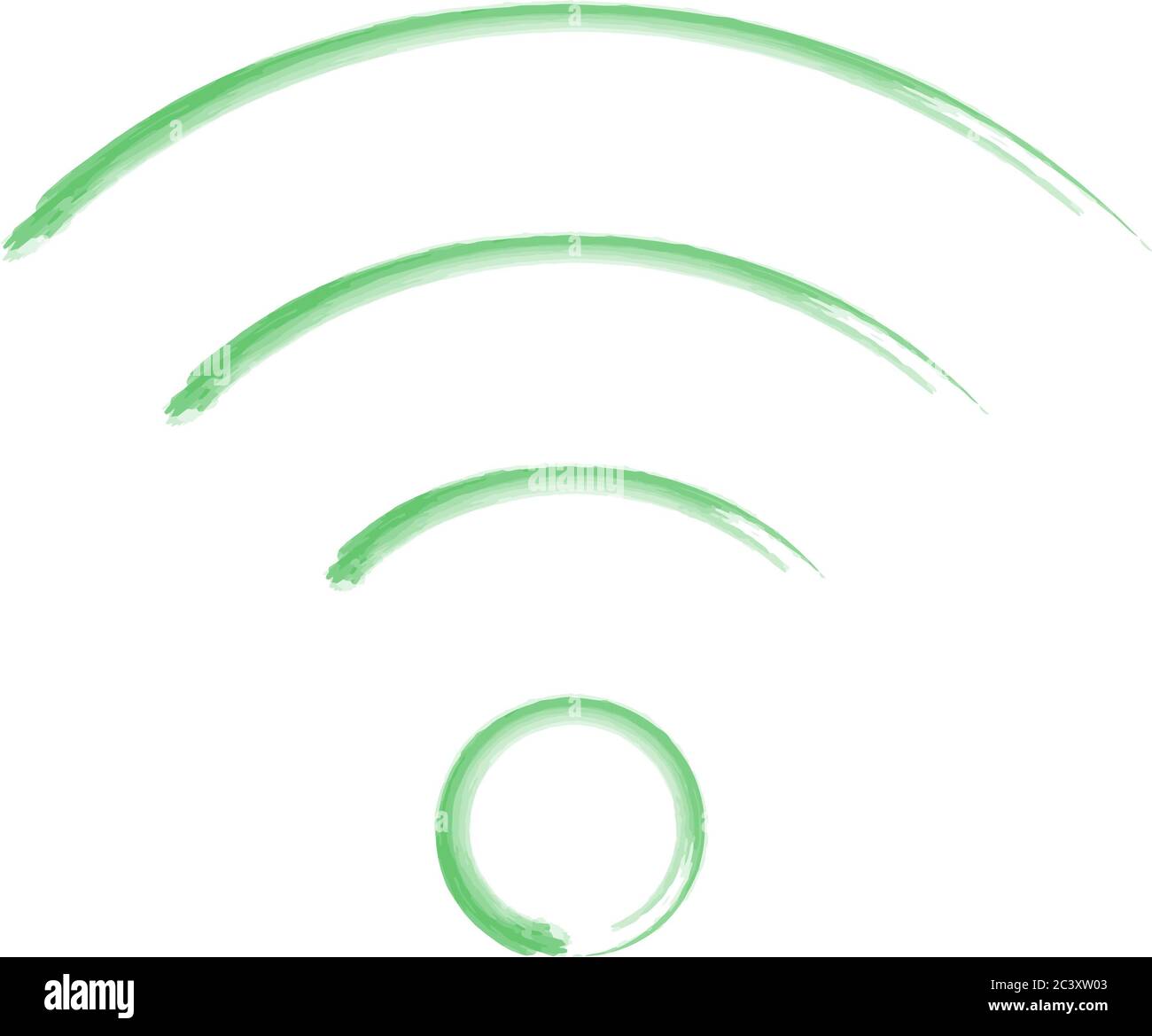 A stylised Wi-Fi Logo green Watercolor for print or use online Stock ...