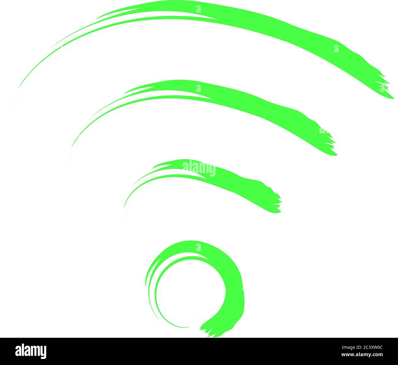 A stylised Wi-Fi Logo in Green marker for print or use online Stock ...