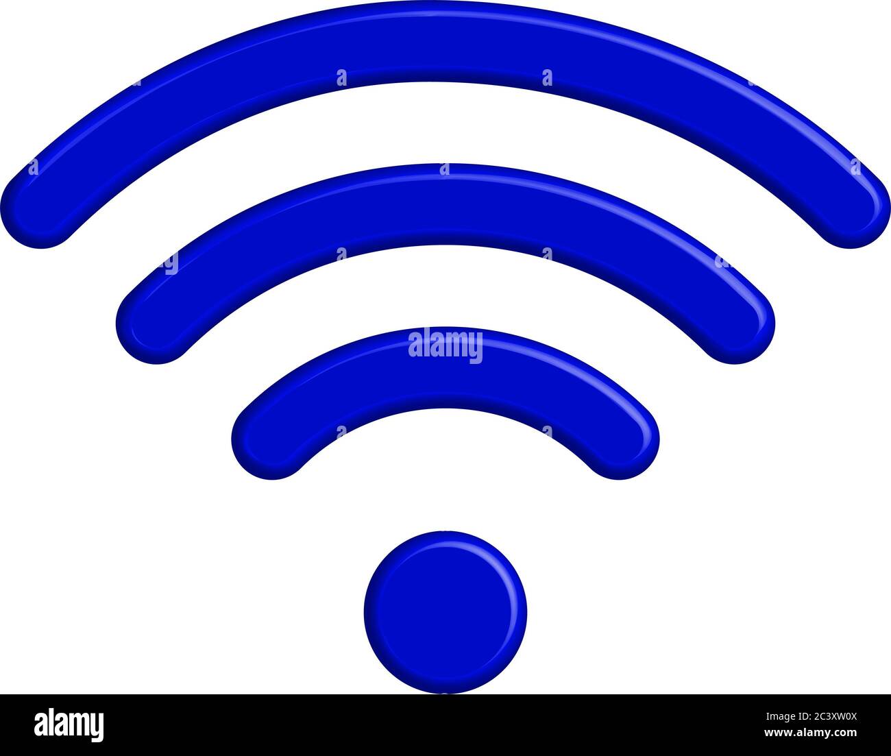 A stylised Wi-Fi Logo blue raised for print or use online Stock Photo ...