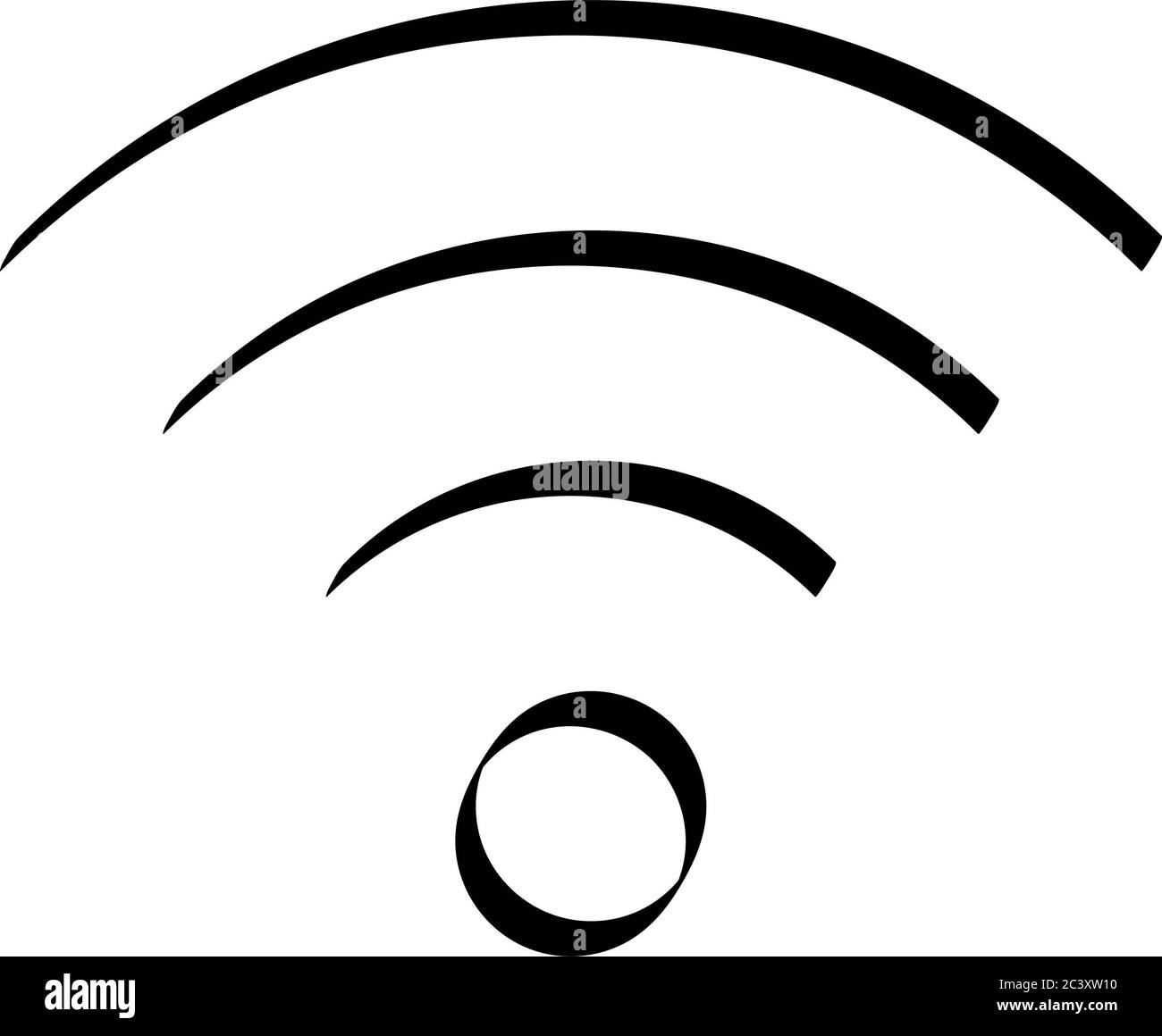 A stylised Wi-Fi Logo in black Caligraphic for print or use online ...