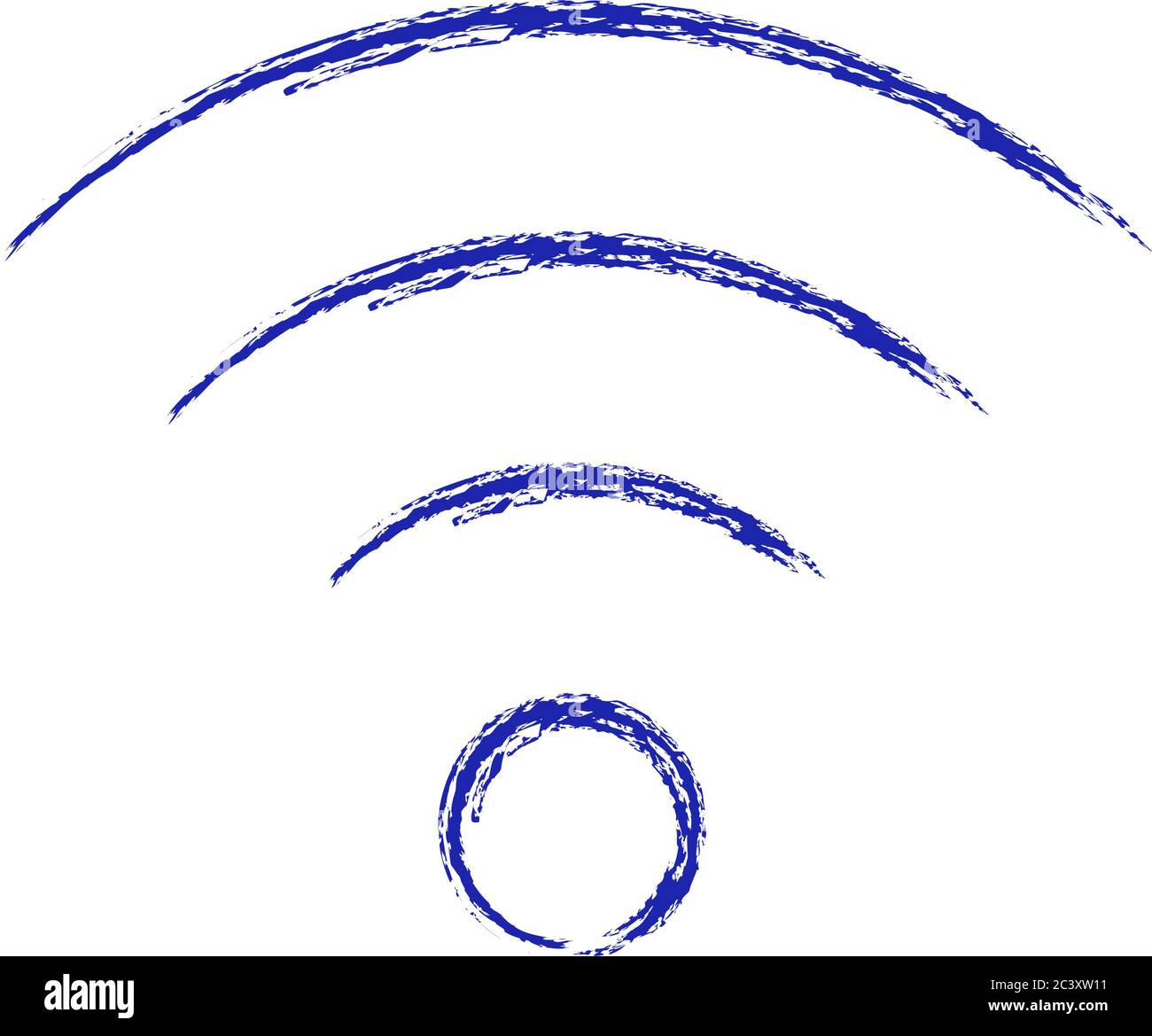 A stylised Wi-Fi Logo in blue chalk for print or use online Stock Photo ...