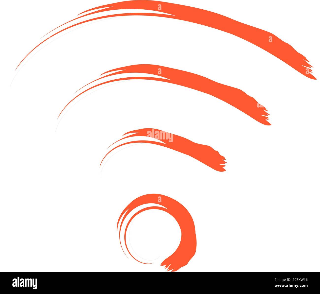 A stylised Wi-Fi Logo in Red marker for print or use online Stock Photo ...