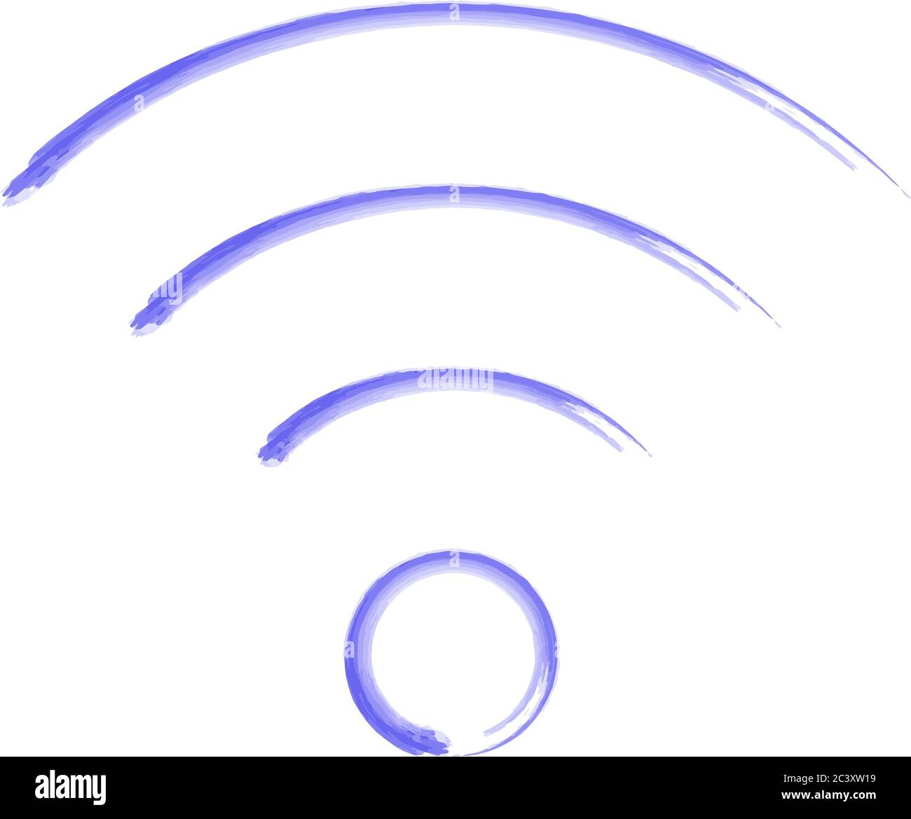 A stylised Wi-Fi Logo in blue Watercolor for print or use online Stock ...