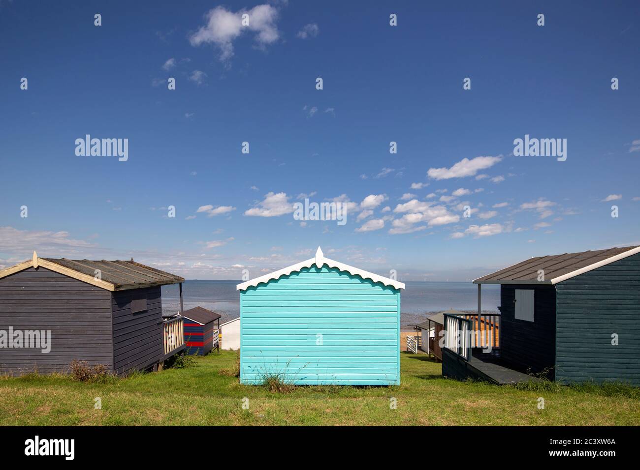 beach huts in whitstable kent england Stock Photo - Alamy