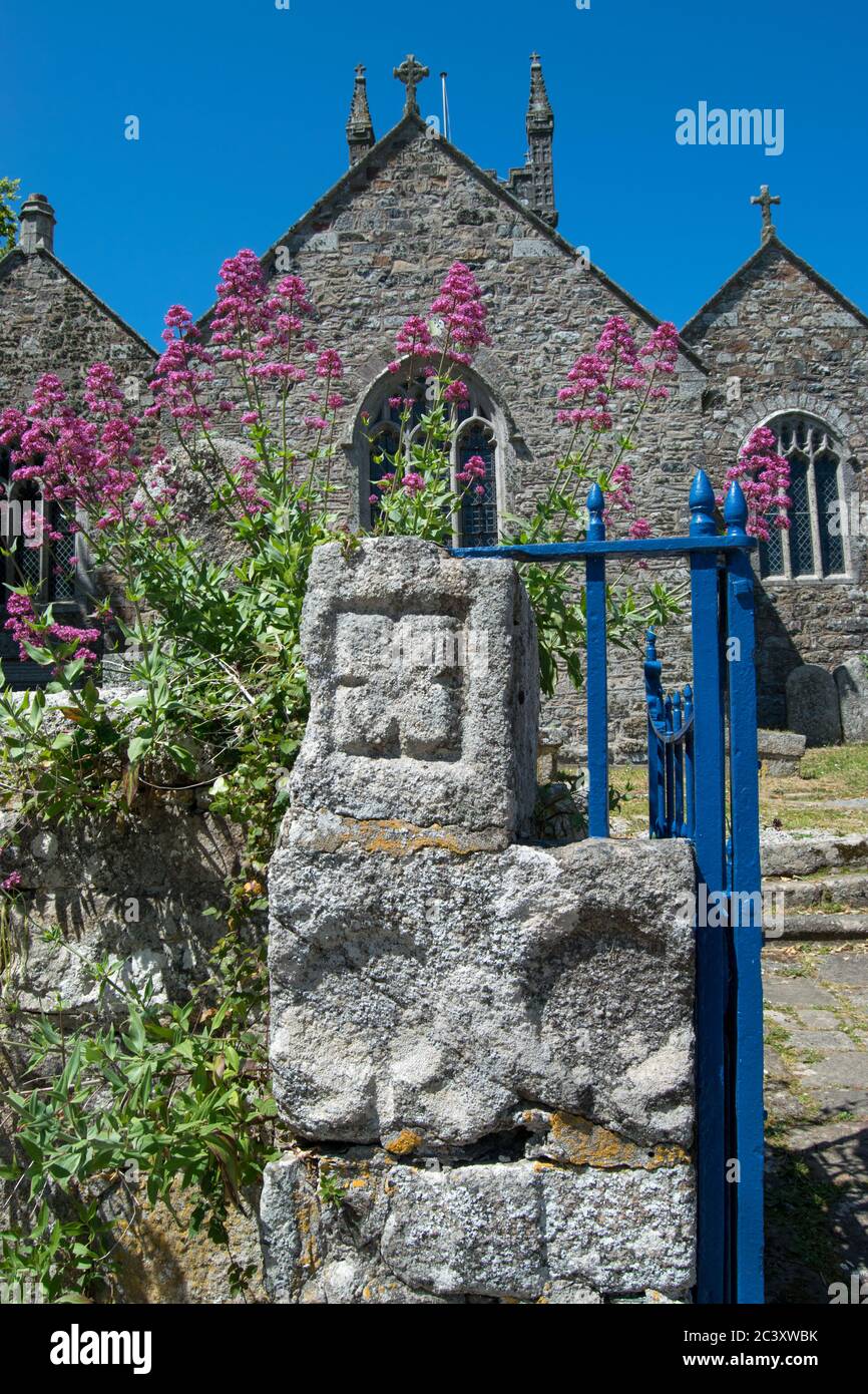 Stone Carvings by the Gate of St Paul's Church, Ludgvan, Cornwall UK ...